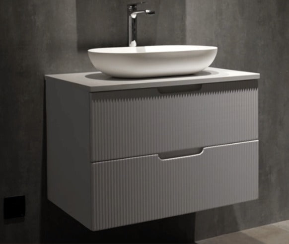 Mornington Fluted Matte White Wall Hung Vanity – Fluire Bathware