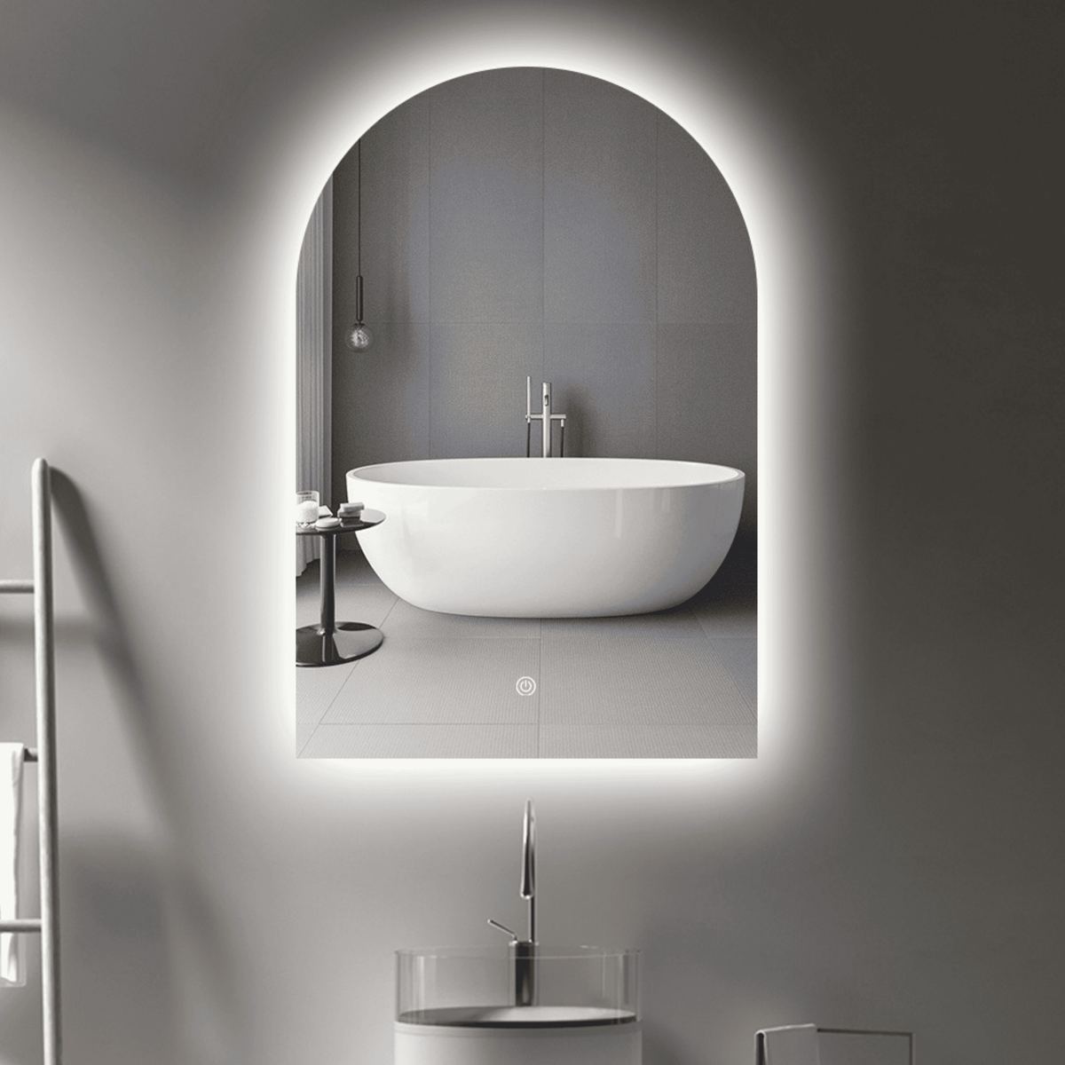Arch Backlit LED Mirror | 90cm x 60cm – Fluire Bathware